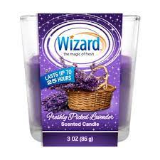 WIZARD CANDLES FRESHLY PICKED LAVENDER 3oz /12 | PJ DISTRIBUTORS