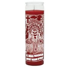 CANDLE INDIO PODEROSO RED | PJ DISTRIBUTORS