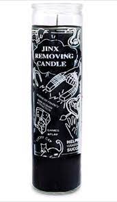CANDLE 8" Screened Glass Jinx Removing 12pk Black | PJ DISTRIBUTORS