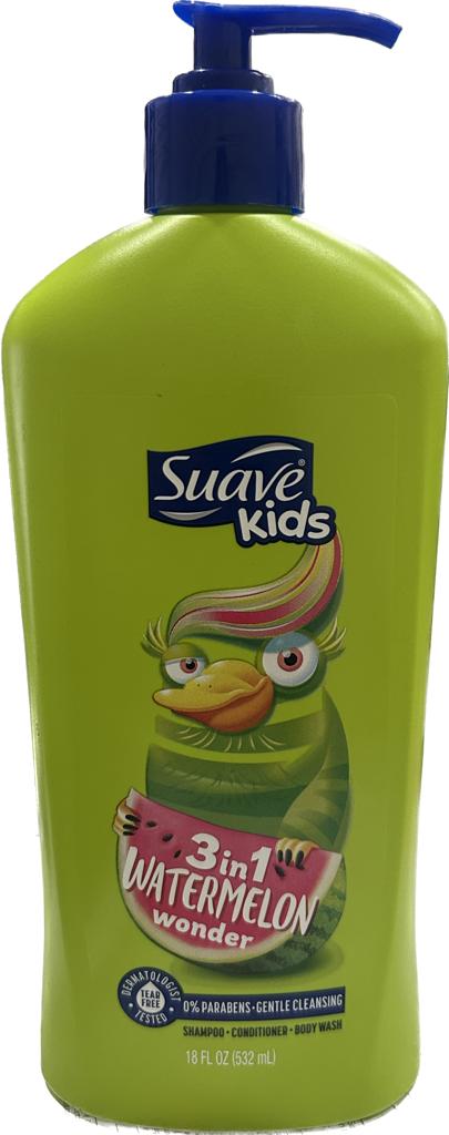 SUAVE KIDS 3 in 1 SHAMPOO & COND. MELON 18oz /4 | PJ DISTRIBUTORS
