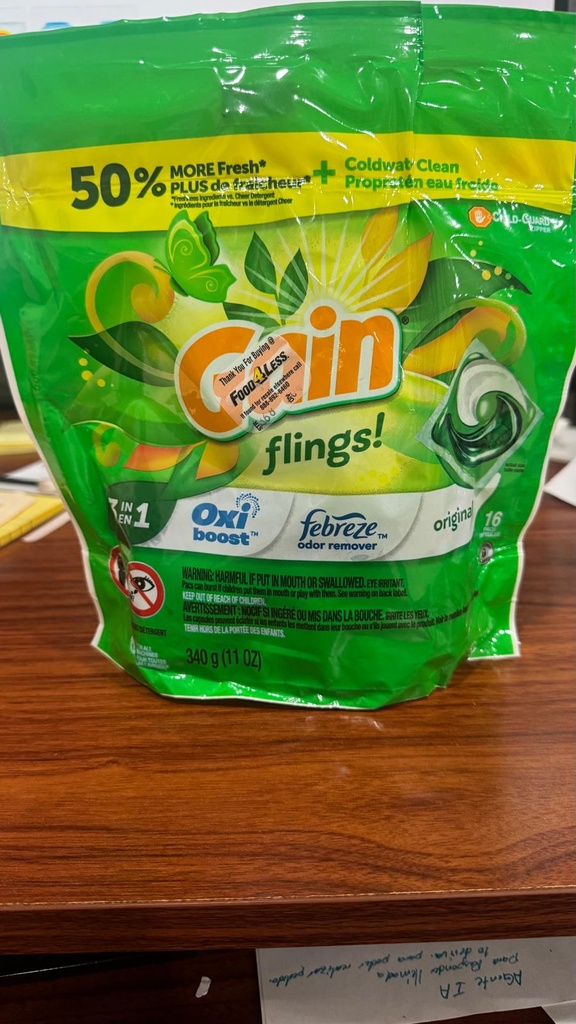 GAIN PODS FLINGS 3in1 OXI 16CT ASSORTED /30 | PJ DISTRIBUTORS